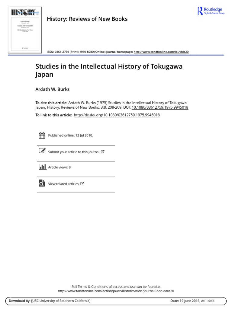 Studies in The Intellectual History of Tokugawa Japan | PDF | Confucianism | Philosophical Theories