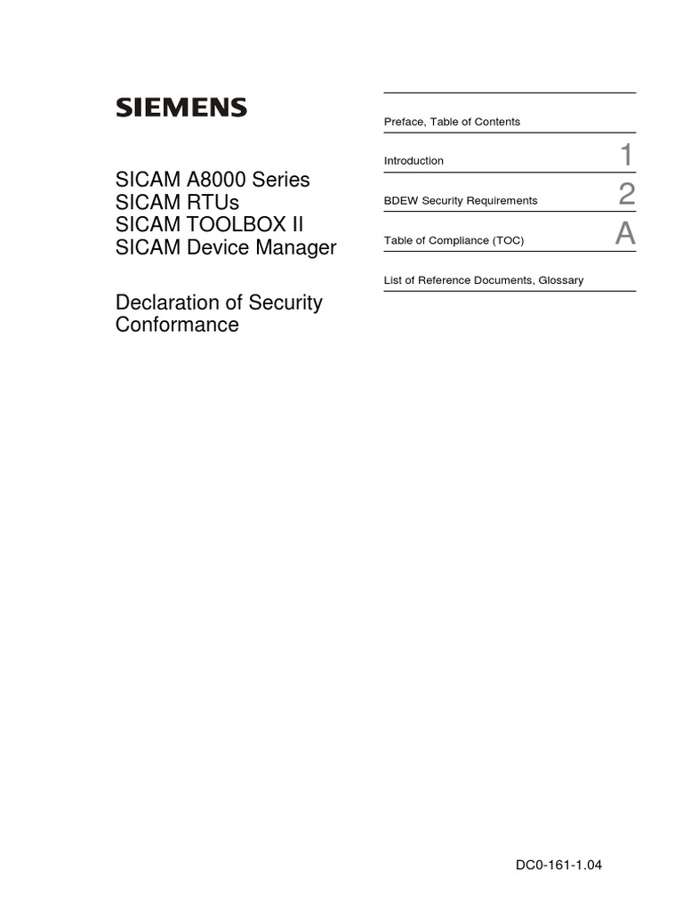 SICAM A8000 Series Sicam Rtus Sicam Toolbox Ii SICAM Device Manager ...