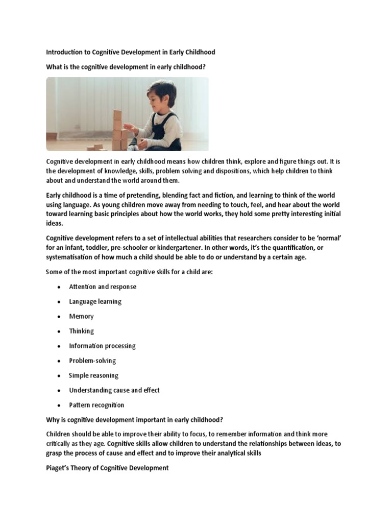 Introduction To Cognitive Development in Early Childhood | PDF | Autism ...