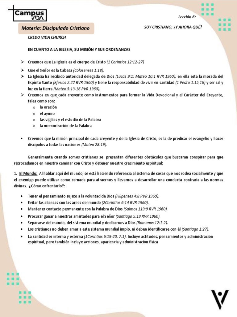 LECCION 6 Soy Cristano y Ahora Que RESUMIDO | PDF | Cristo (título ...