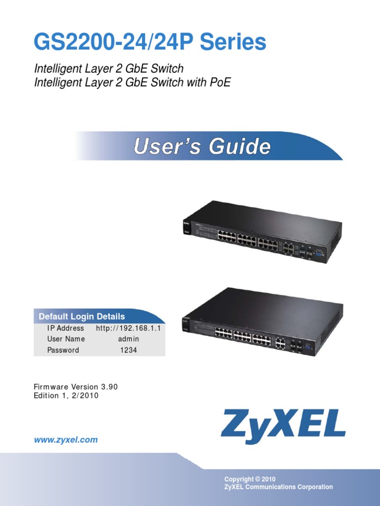 Gs2200-24/24P Series: Intelligent Layer 2 Gbe Switch Intelligent Layer ...