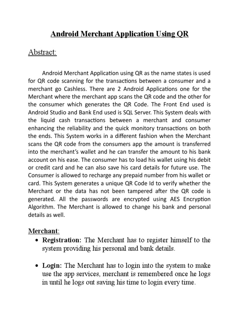 Android QR Code Merchant Application | PDF | Qr Code | Debit Card