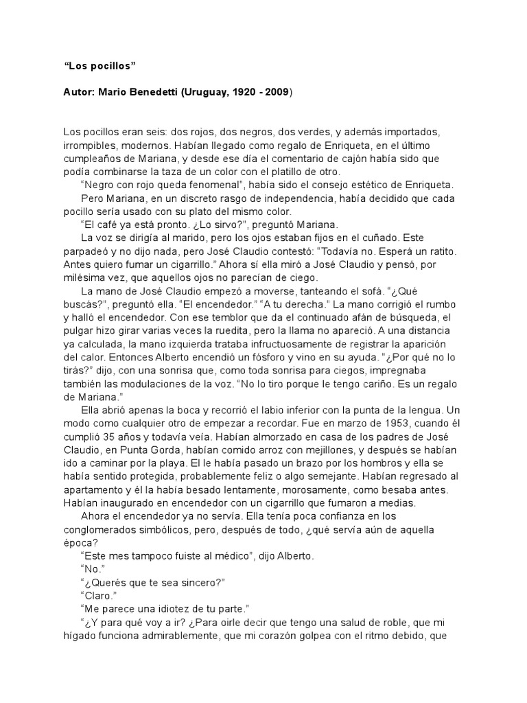 Los Pocillos Mario Benedetti Pdf