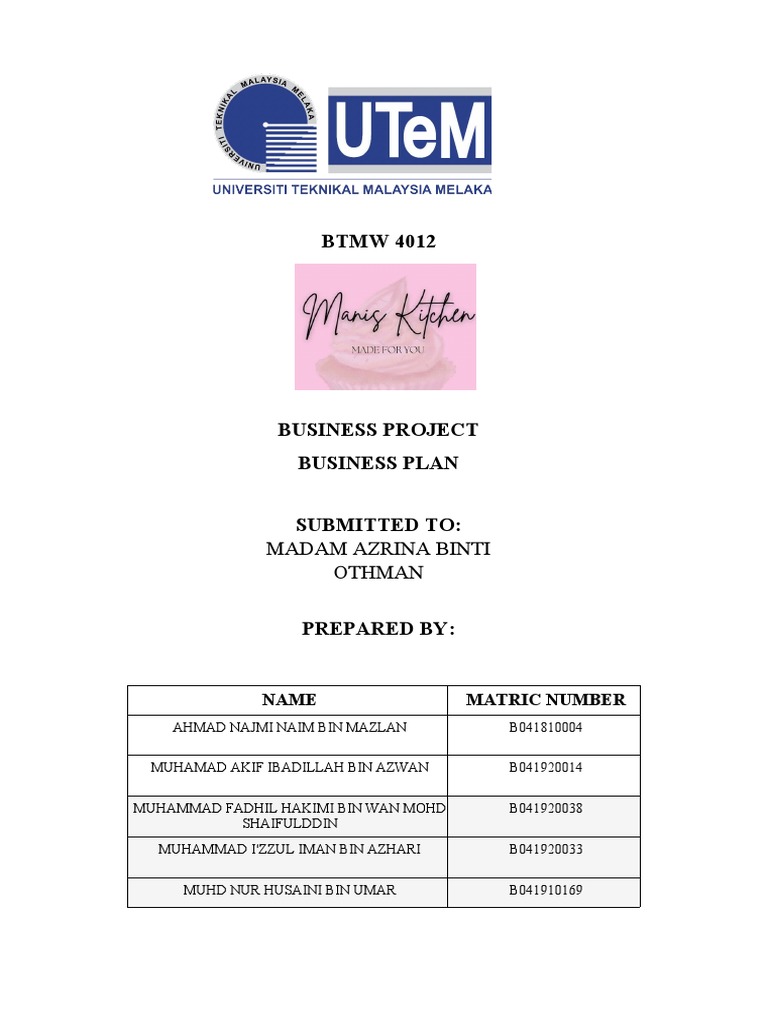 Business Plan Assignment DRAFT | PDF | Forecasting | Desserts