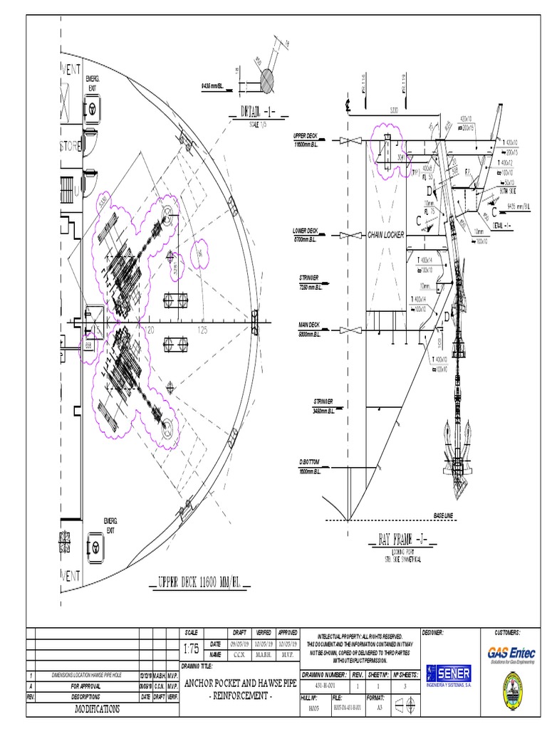 Anchor Pocket and Hawse Pipe - Reinforcement - : Emerg. Exit | PDF ...