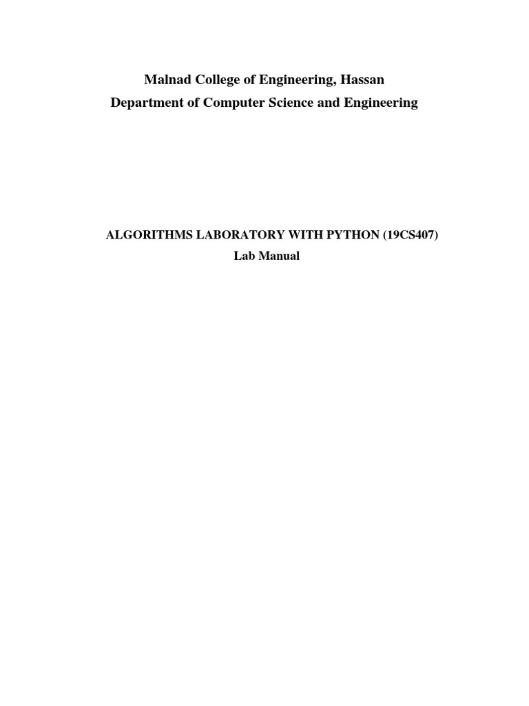 Python Lab Pdf Theoretical Computer Science Algorithms And Data Structures