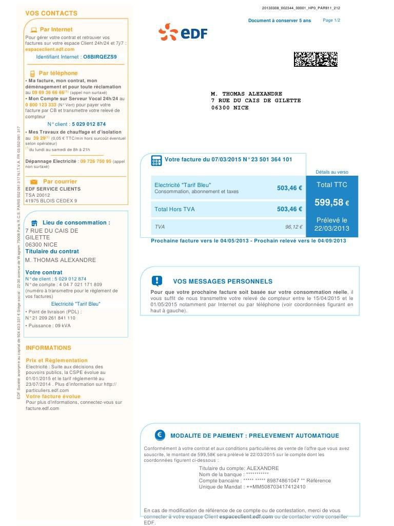 Faire Fausse Facture Edf R 3ZOfDm | PDF