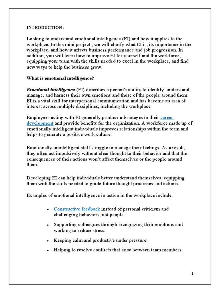 OB Project | PDF | Emotional Intelligence | Emotions