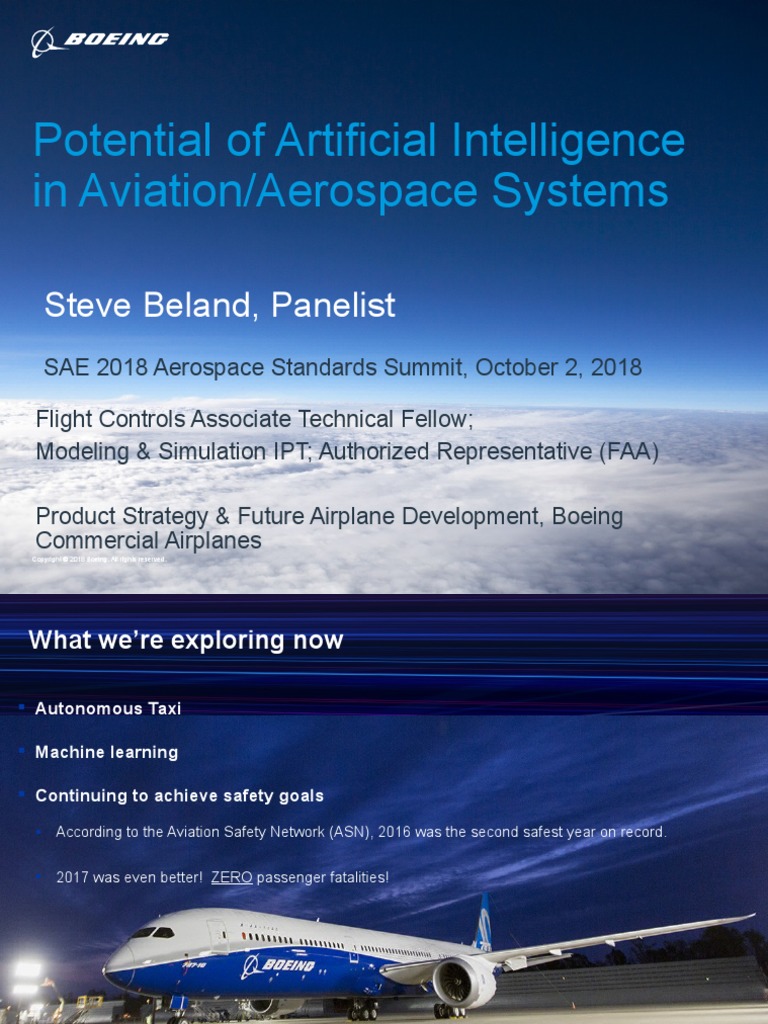 Potential of Ai in Aerospace Steve Beland Boeing | PDF | Computing ...