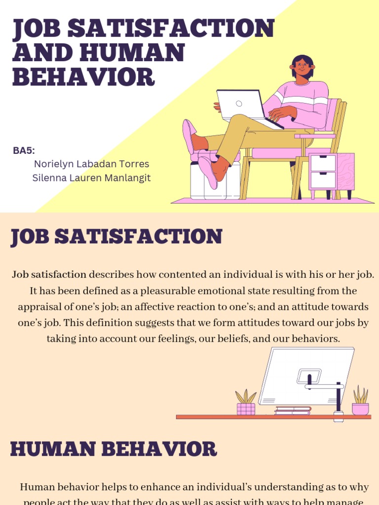 Job Satisfaction and Human Behavior | PDF | Job Satisfaction | Psychology