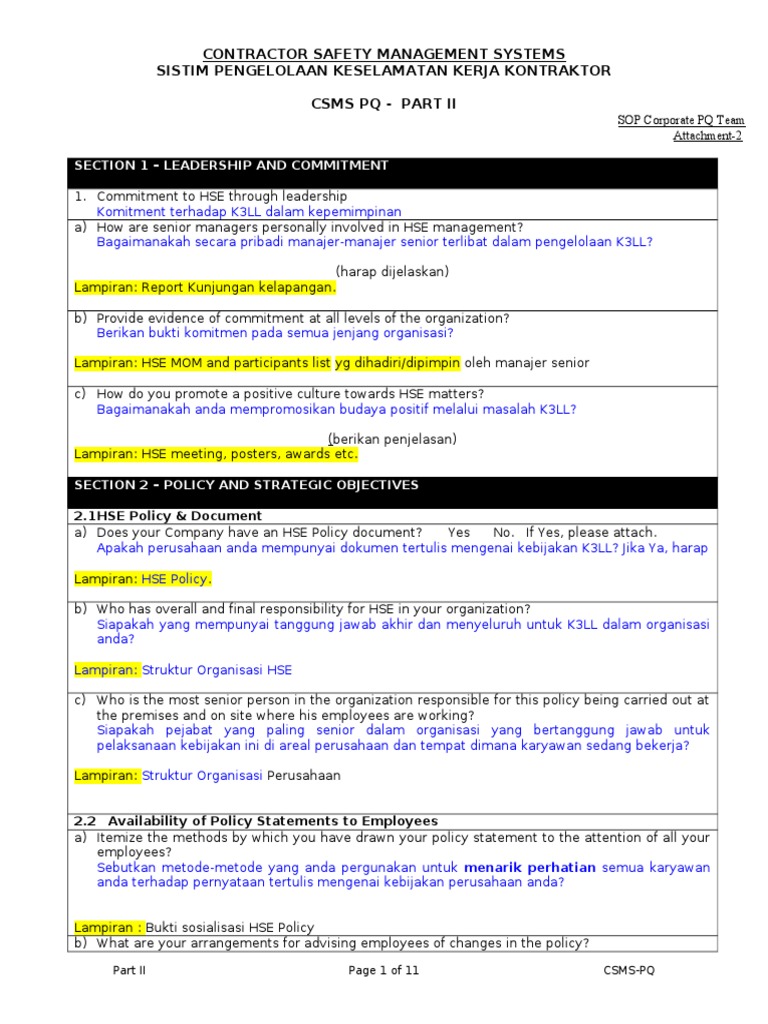 Pertanyaan Csms Untuk Proses Penenderan | PDF | Keselamatan ...
