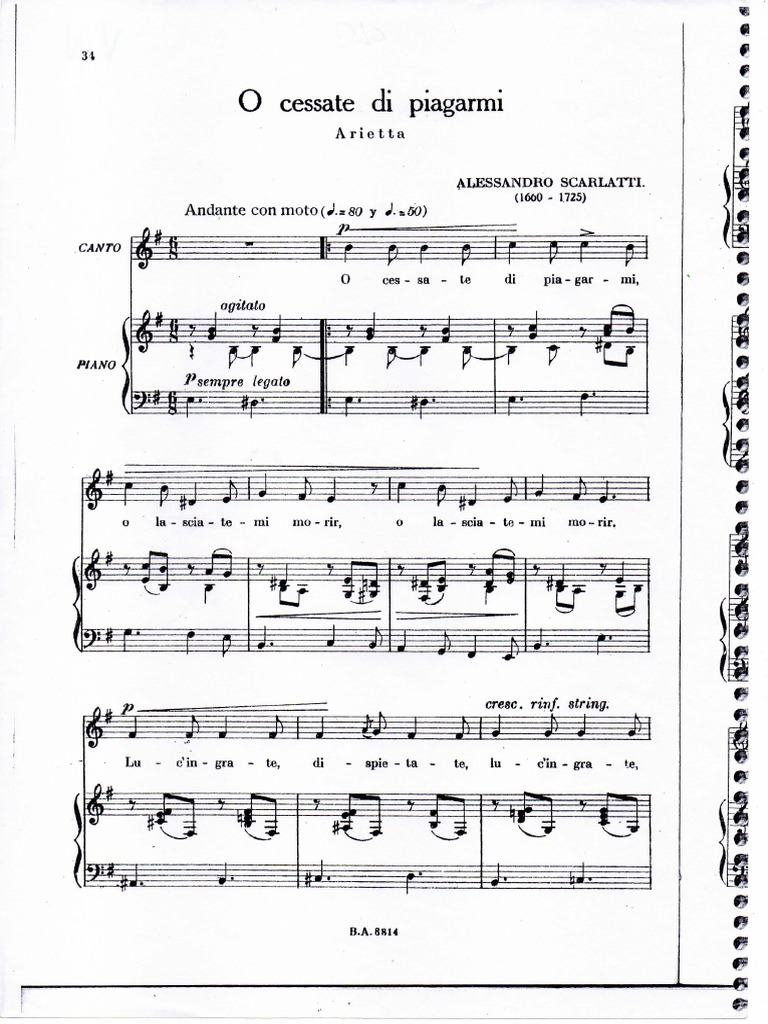 O Cessate Di Piagarmi | PDF