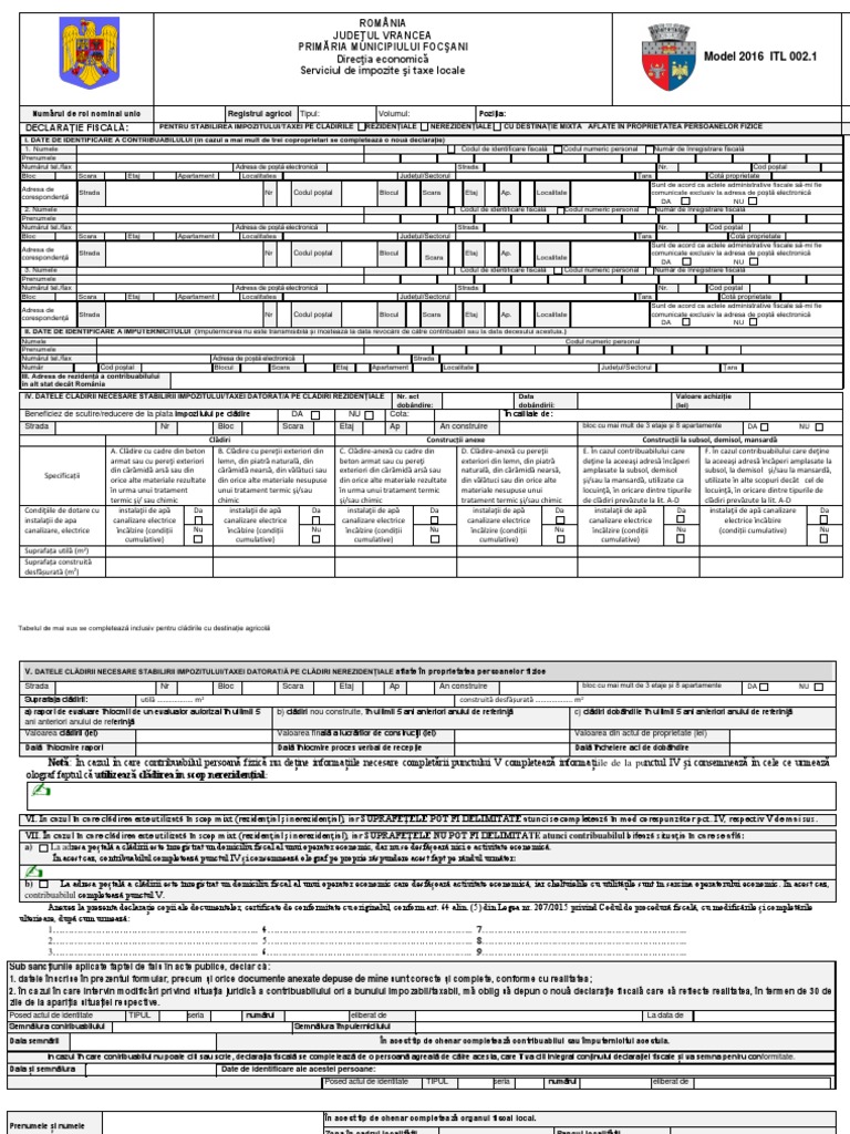 Anexa - DECLARATIE CLADIRI PF | PDF