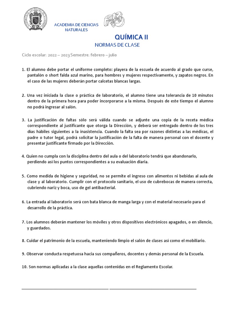 Normas de Clase | PDF