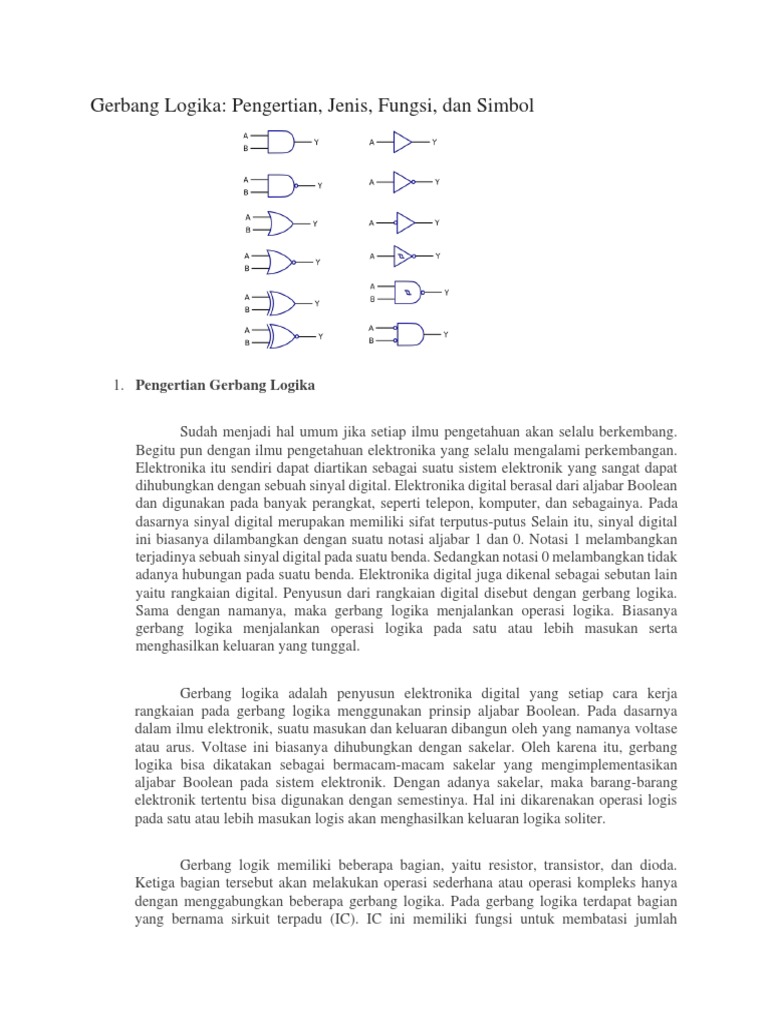 Gerbang Logika | PDF | Metode & Bahan Ajar
