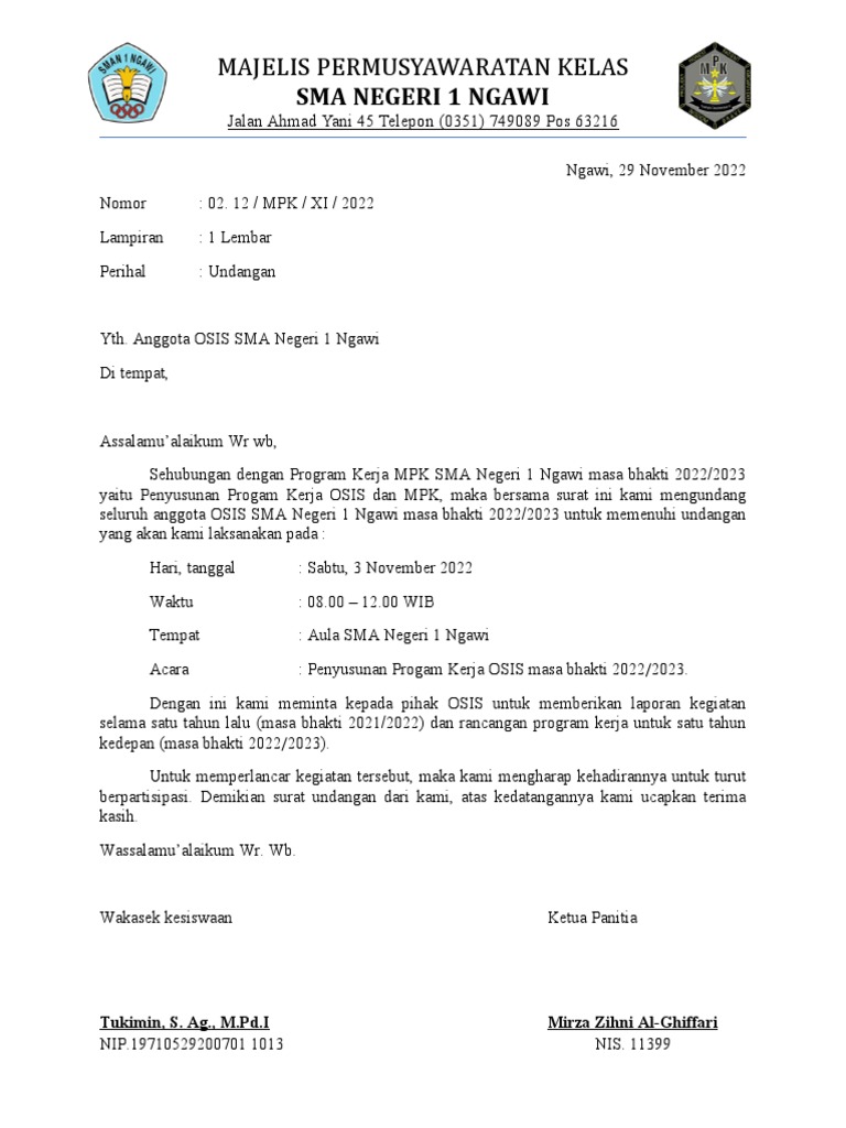 undangan OSIS | PDF