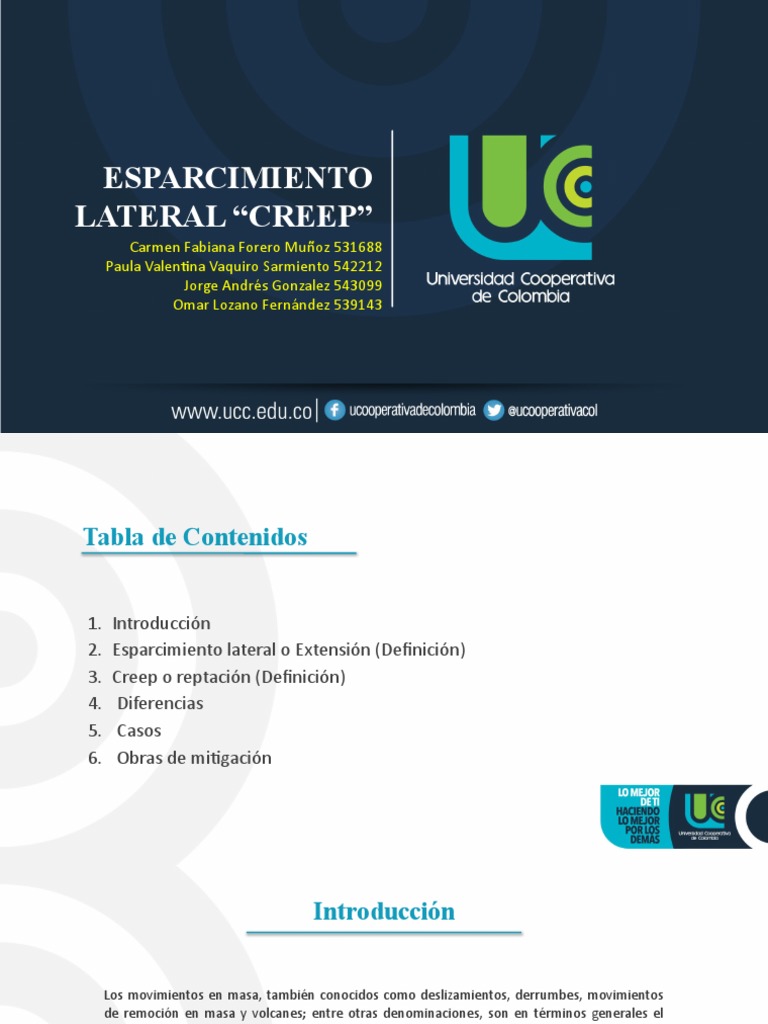 Esparcimiento Lateral, Creep - Final | PDF | Agua | Mitigación del ...