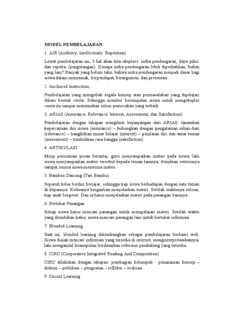 113 Model Pembelajaran | PDF