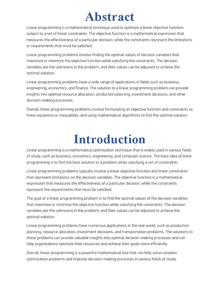 Linear Programming Problems Pdf Mathematical Optimization Linear