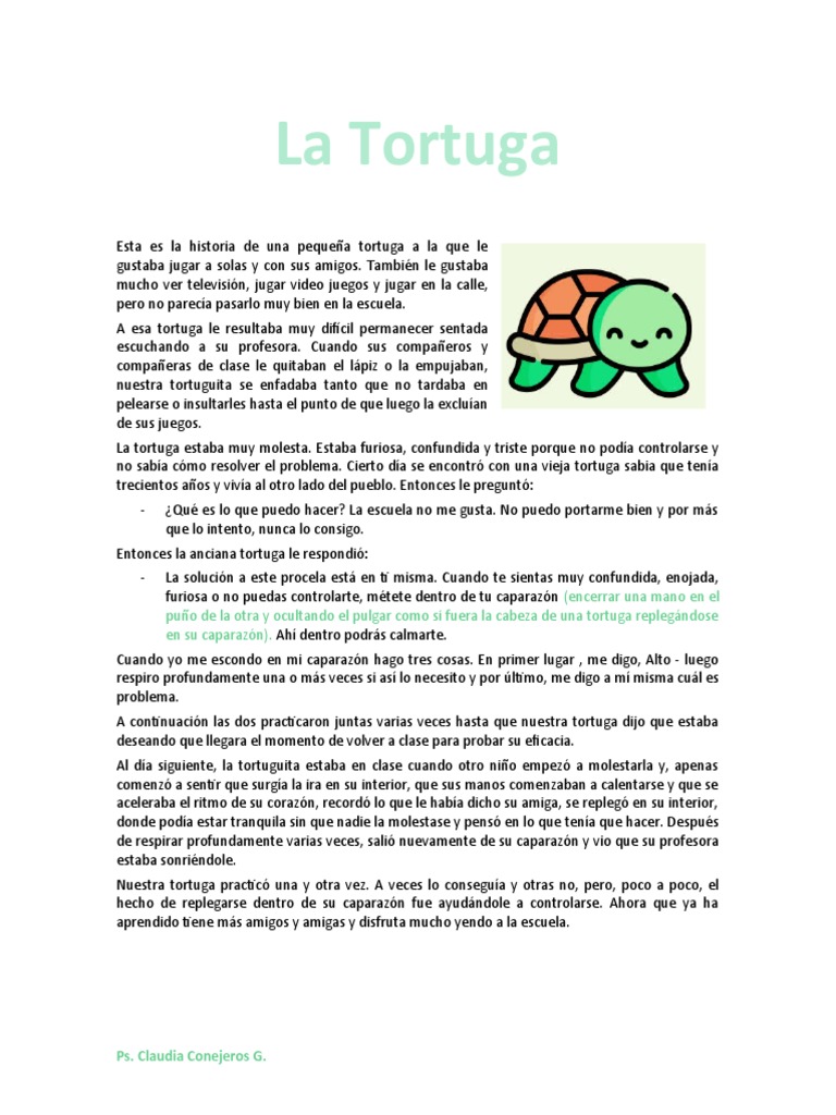 Cuento - La Tortuga | PDF | Relaciones personales, crianza y desarrollo ...