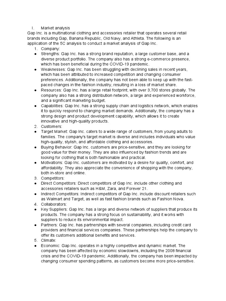Analysis | PDF | Gap Inc. | Retail