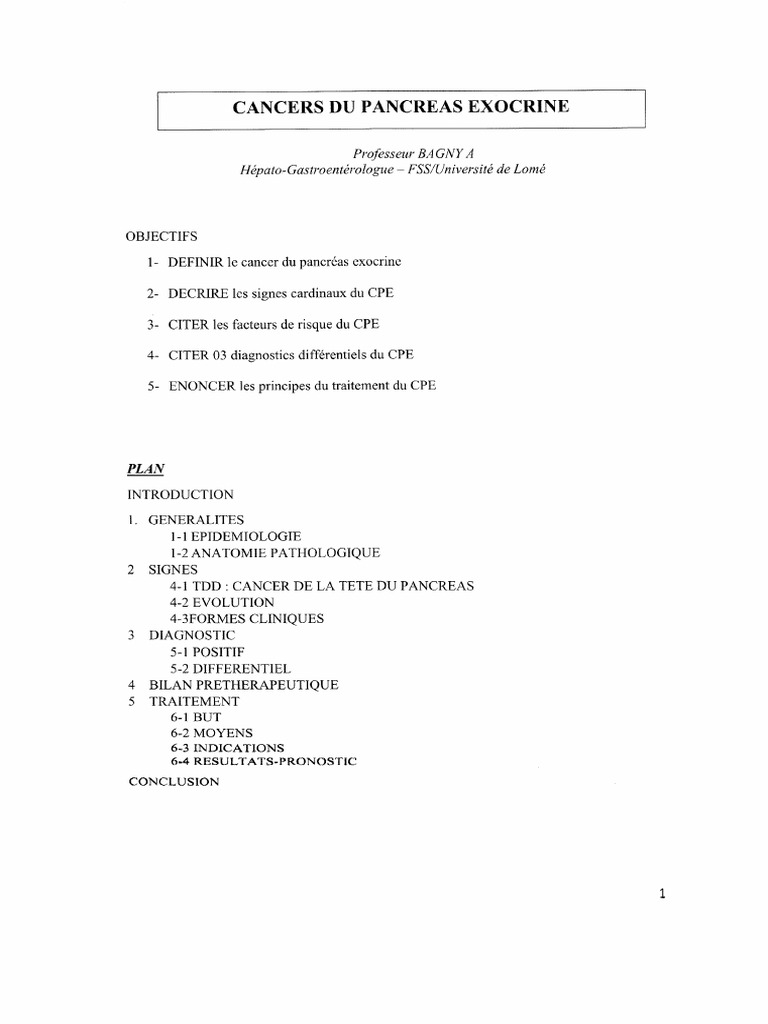 cancer du pancreas exocrine | PDF