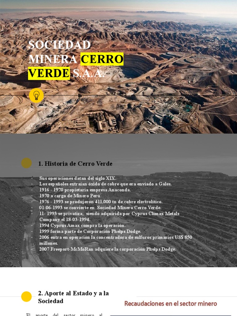 Historia y contexto de Cerro Verde S.A.A. | PDF
