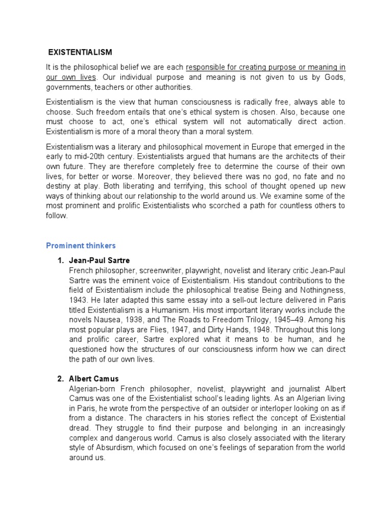 Existentialism Explained | PDF | Existentialism | Albert Camus