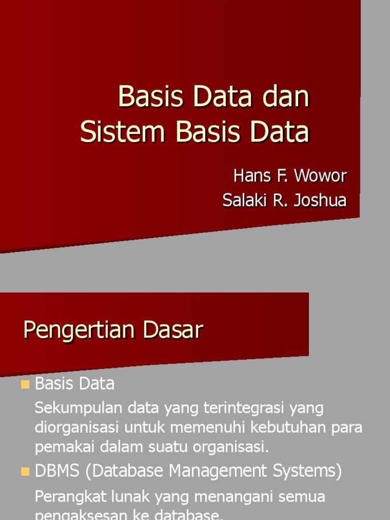 Dasar-dasar Sistem Basis Data dan DBMS | PDF