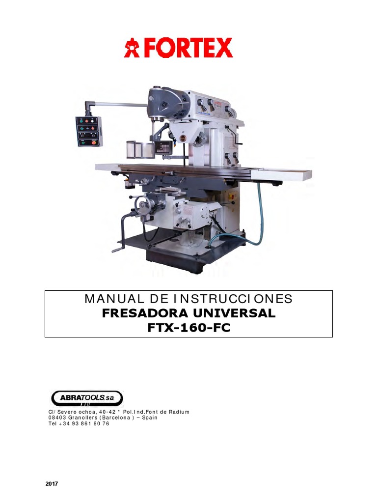 Fresadora Universal ftx160fc | PDF | Ciencias fisicas | Bienes manufacturados