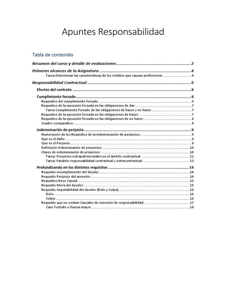 Responsabilidad Contractual | PDF | Daños y perjuicios | Pagos