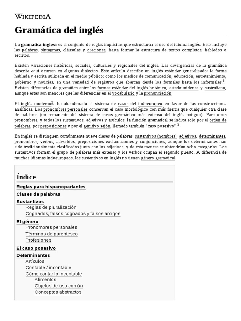 Gramática_del_inglés | PDF | Gramática inglesa | Verbo