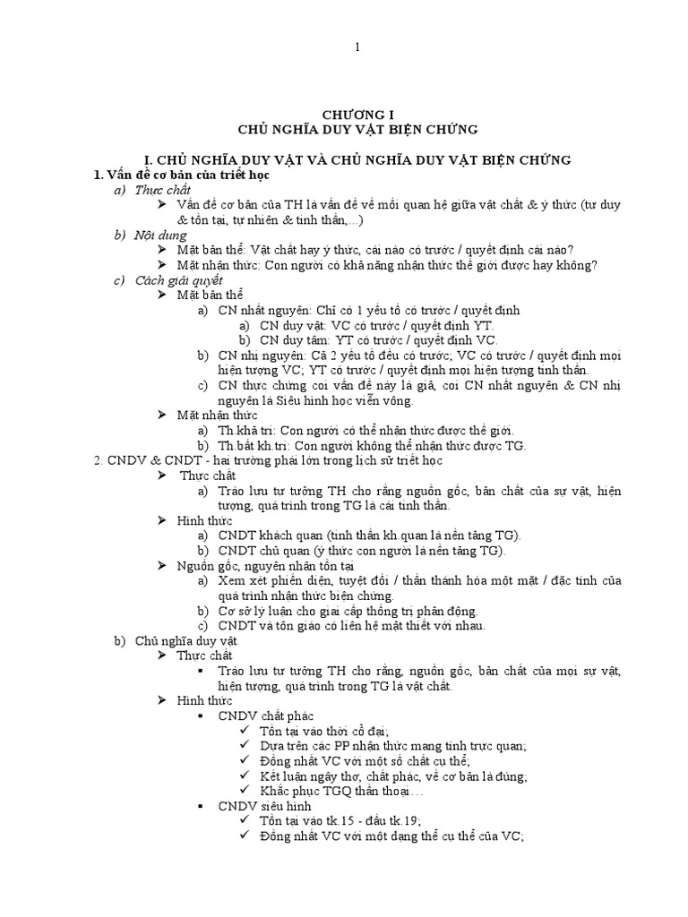 TRIET HOC - TÓM TẮT | PDF