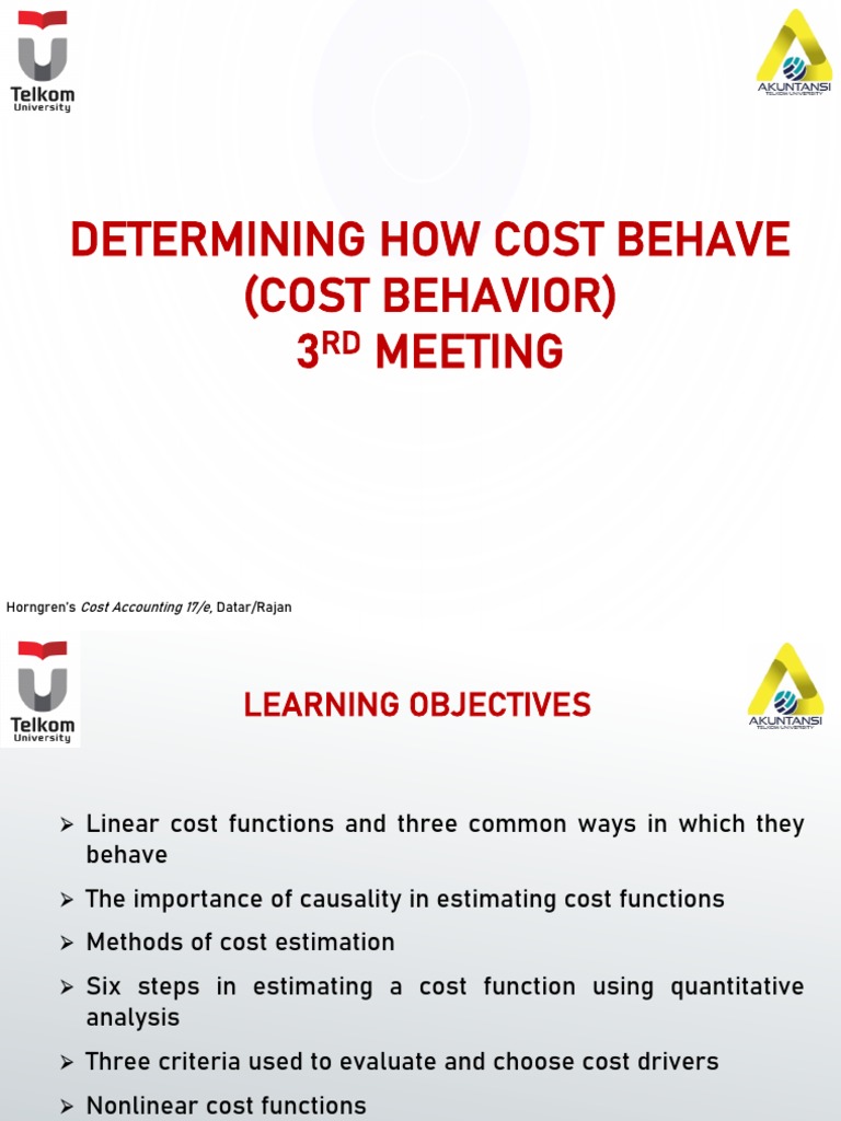 3-Determining How Cost Behave - Cost Behavior | PDF | Regression ...