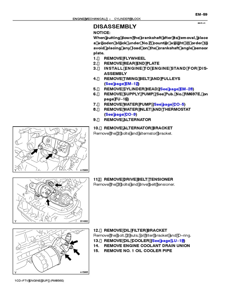 Cylinder Bloc Dissasembly | PDF | Piston | Bearing (Mechanical)