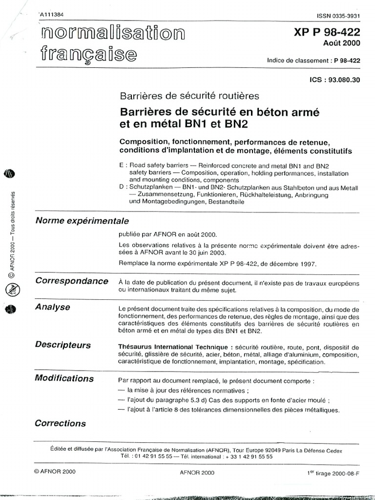 Norme Barriere bn1 bn2 | PDF