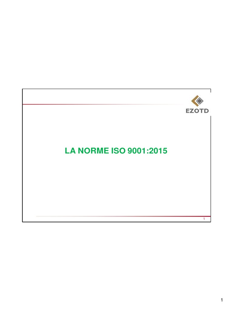 Iso 9001 V2015 | PDF | Système de management de la qualité | Management de la qualité