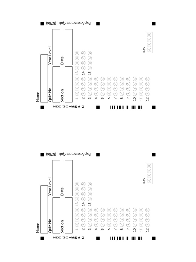 Zipgrade Form | PDF