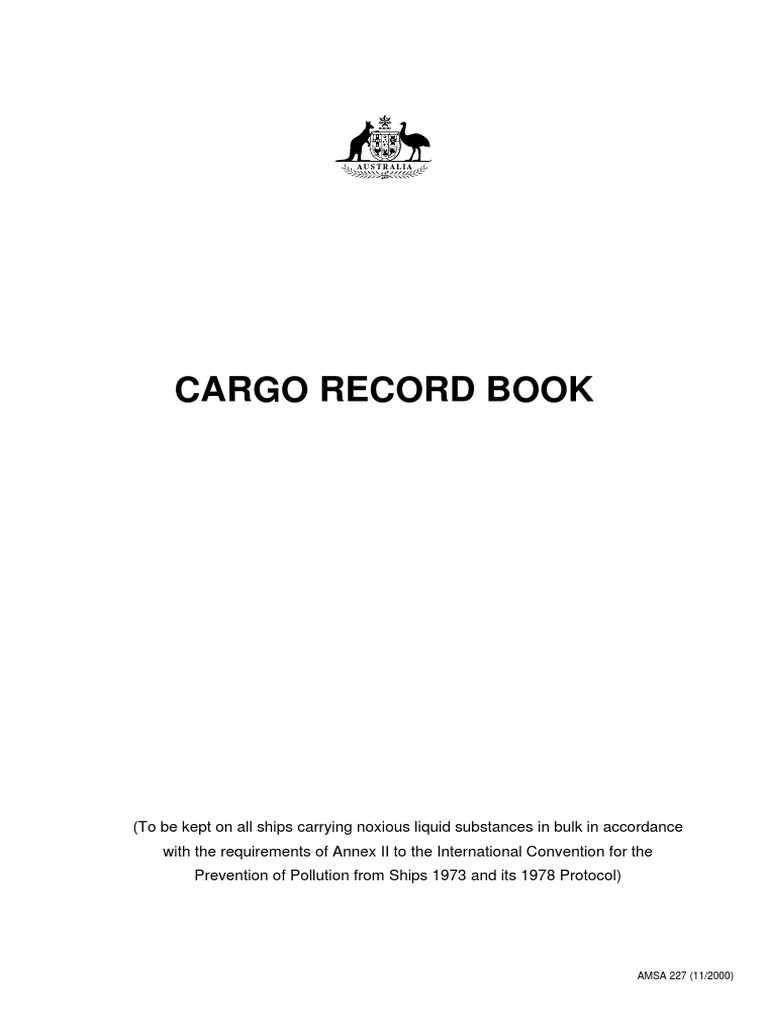 Cargo Record Book | PDF | Ships | Port