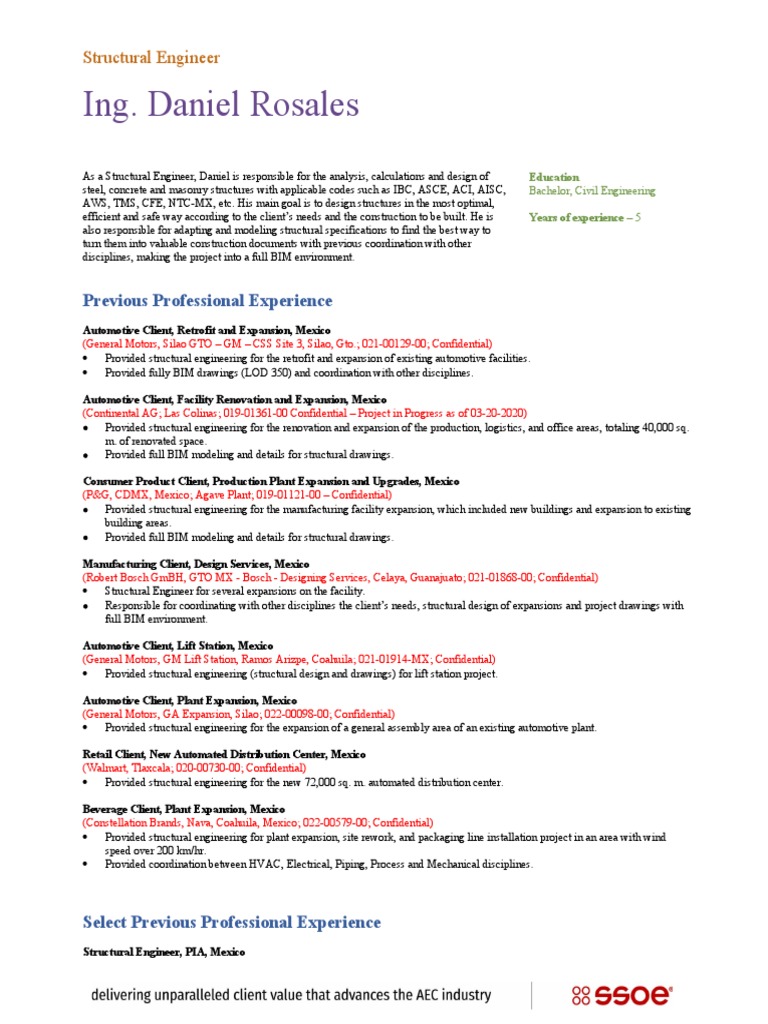 Structural Engineering Expertise of Daniel Rosales | PDF | Building ...