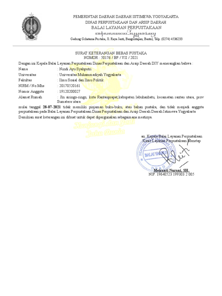 Balai Layanan Perpustakaan: Gedung Grhatama Pustaka, Jl. Raya Janti ...