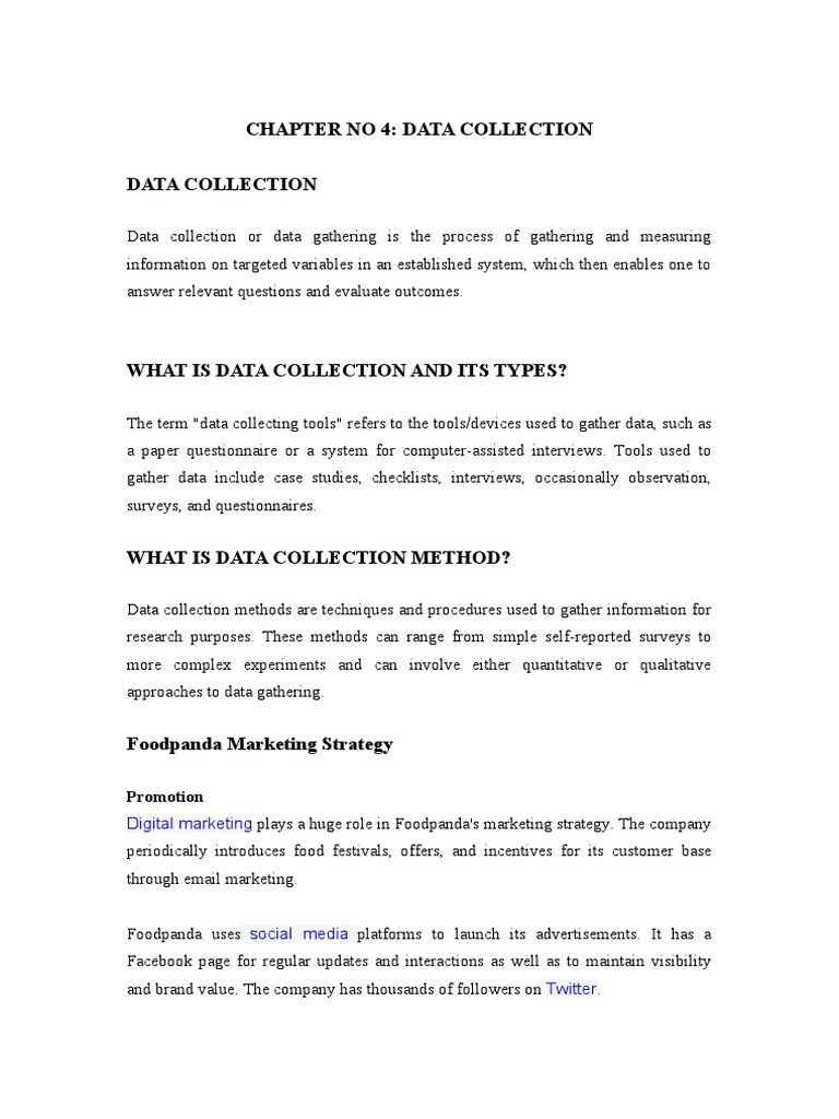 RP Foodpanda | Download Free PDF | Data Collection | Survey Methodology