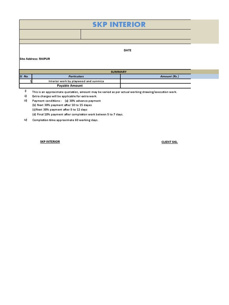 Quotation Interior | PDF | Building Engineering | Biodegradable Materials