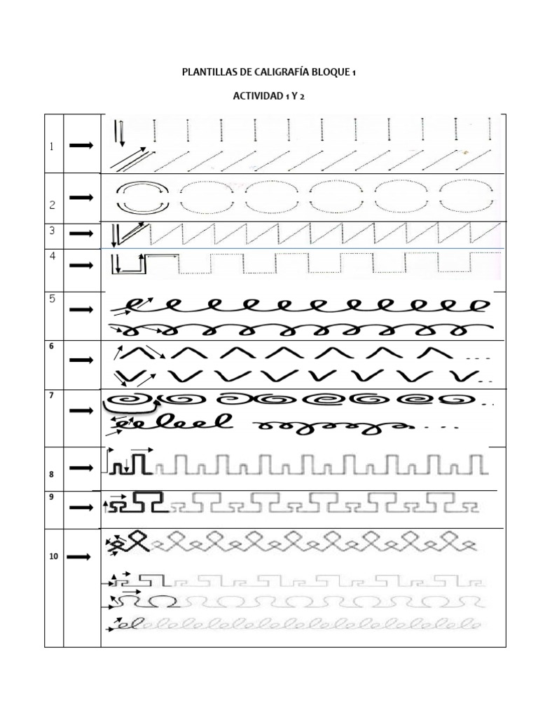 Plantillas de Caligrafía | PDF