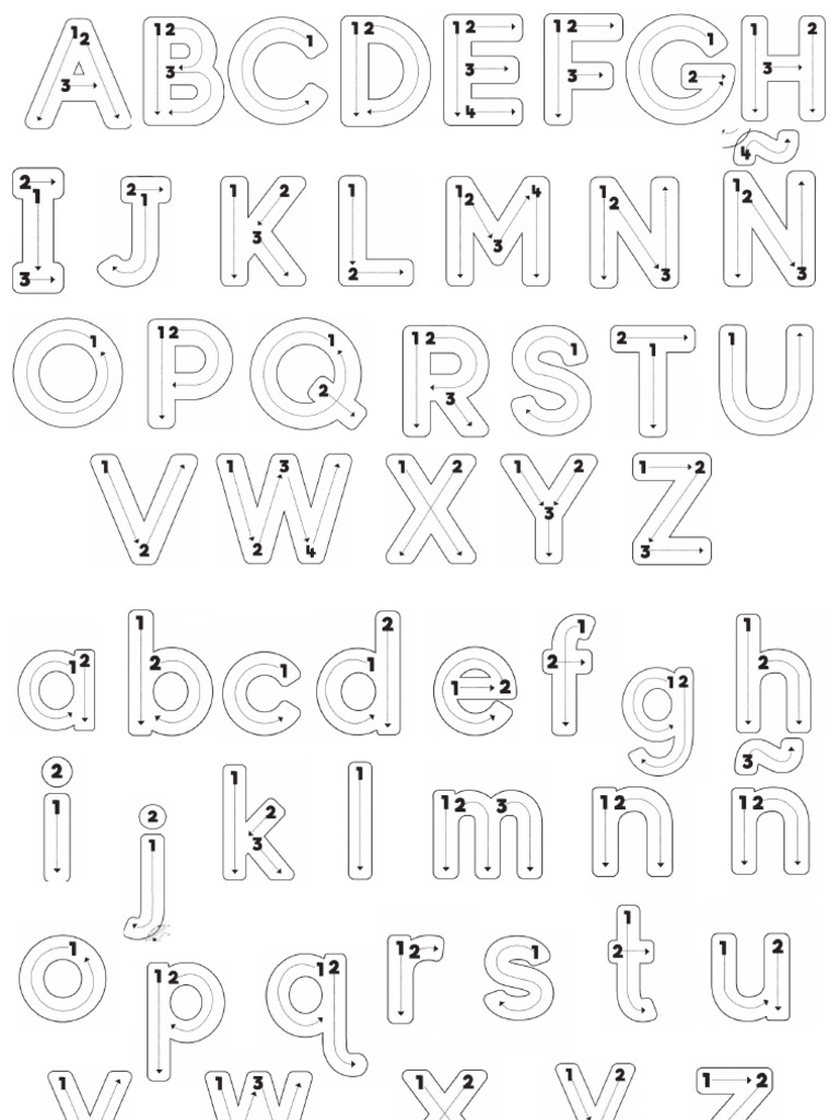 Abecedario Mayuscula y Minuscula Trazos | PDF