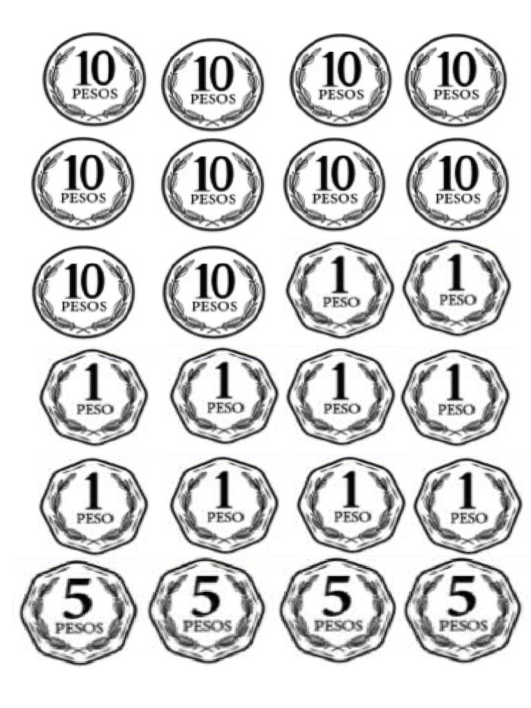 Monedas de 1 5 10, 100 y 500 | PDF