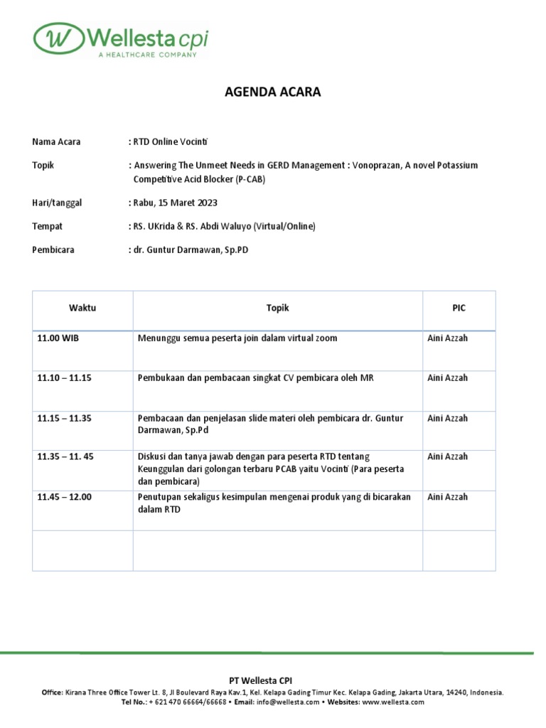Agenda Acara | PDF