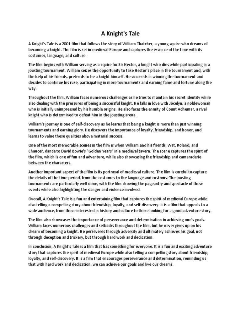 A Knight's Tale | PDF