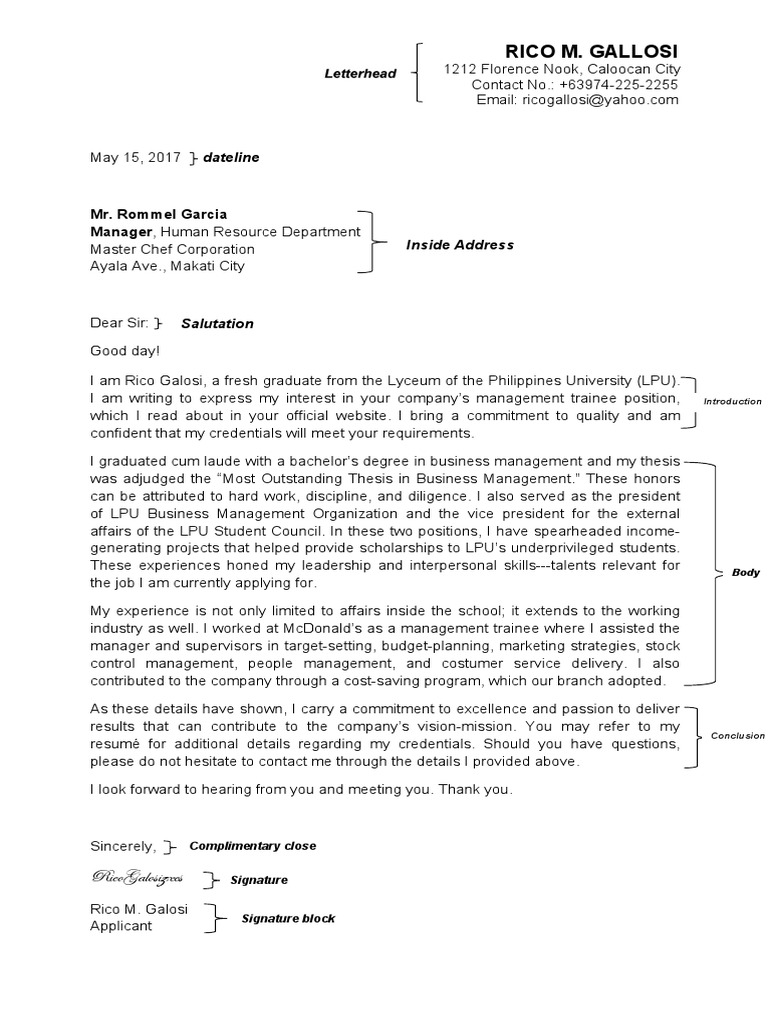Application for Management Trainee Position | PDF | Thesis