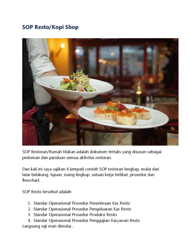 Contoh SOP Restoran Lengkap | PDF